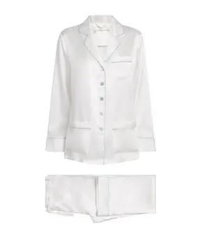 Olivia Von Halle Silk Coco Pyjama Set - Ivory
