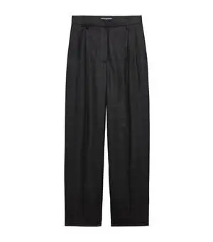 Prada Wool Check Tailored Trousers