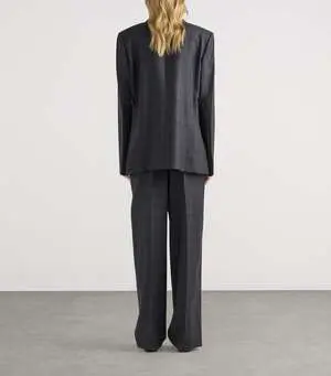Prada Wool Check Tailored Trousers