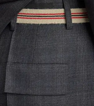 Prada Wool Check Tailored Trousers
