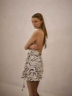 Alexis Sirenza Printed Mini Dress - Blue Wave