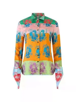 Rosie Assoulin Floral Striped Shirt - Orange
