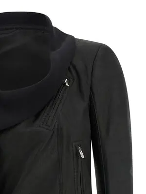 Rick Owens Lambskin Leather Jacket With Shawl Collar - Black