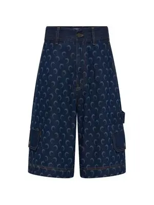 MARINE SERRE Moon Denim Bermuda Shorts