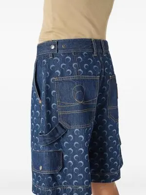 MARINE SERRE Moon Denim Bermuda Shorts