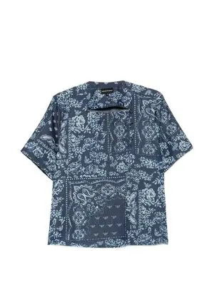 Emporio Armani Printed Cotton T-shirt - Blu