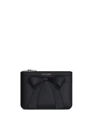 Comme Des Garçons Big Bow Leather Card Case - Nero
