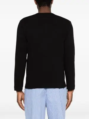 Comme Des Garçons Heart Motif Cotton Long Sleeve T-shirt - Nero