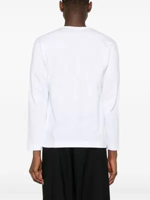 Comme Des Garçons Long Sleeve Cotton T-shirt With Heart Patch