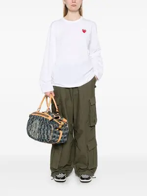Comme Des Garçons Long Sleeve Cotton T-shirt With Heart Patch