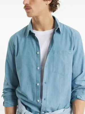 Maison Kitsuné Profile Fox Embroidered Cotton Shirt