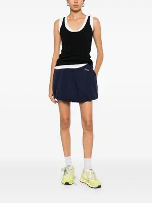 DUNST Cotton Bubble Hem Mini Skirt - Blu