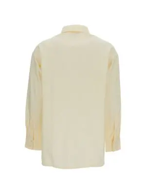 Maison Kitsuné Striped Button-up Shirt With Embroidered Fox Detail