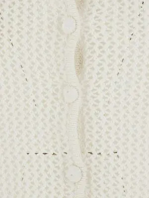 DUNST Cream Crocheted Button-up Tank Top