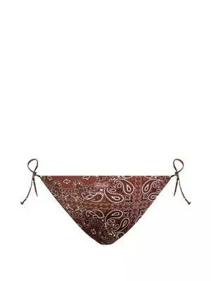 MC2 SAINT BARTH Leah Virgo Bandana Print Bikini Bottoms - Brown