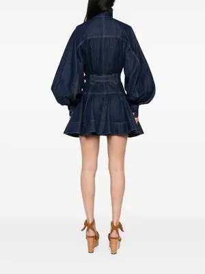 Zimmermann Luna Denim Utility Mini Dress - Blu