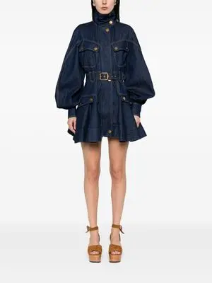 Zimmermann Luna Denim Utility Mini Dress - Blu