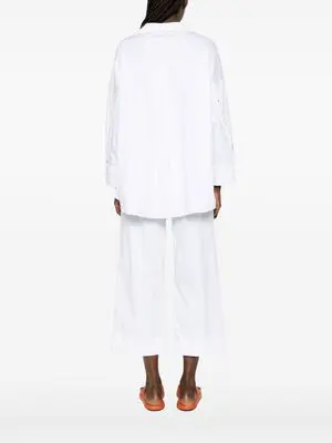 WHITE SAND Cotton Shirt With Chest Pocket - Bianco