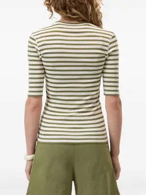Closed Striped Cotton Blend Sweater - Verde