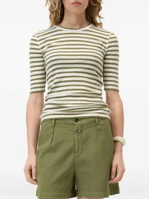 Closed Striped Cotton Blend Sweater - Verde