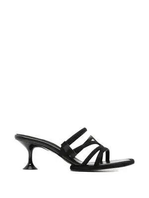SERGIO ROSSI Suede Leather Strappy Heels - Nero