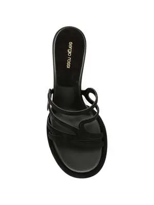 SERGIO ROSSI Suede Leather Strappy Heels - Nero