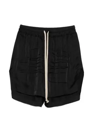 Rick Owens Drawstring Shorts With Ruched Detailing - Nero
