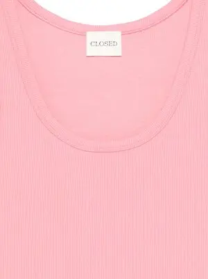 Closed Ribbed Knit Tank - Rosa
