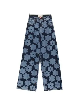 ALESSANDRO ENRIQUEZ Printed Denim Floral Motif Jeans