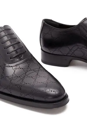 Gucci Leather Derby Shoes With Perforated Detailing