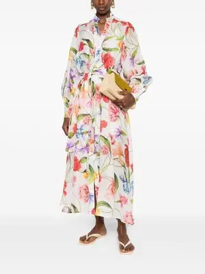 LAVI Printed Long Dress - White