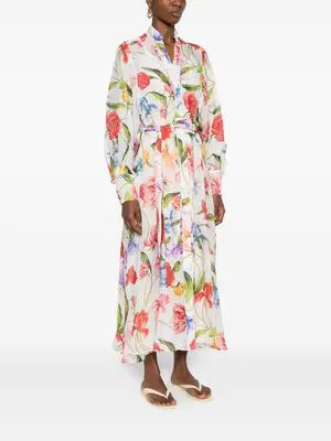 LAVI Printed Long Dress - White