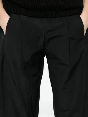 Apuntob Linen Wide-leg Trousers - Nero