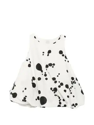 Apuntob Printed Cotton Sleeveless Blouse - Nero