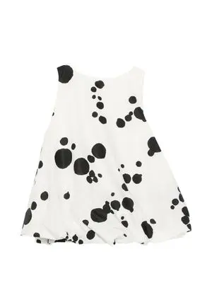 Apuntob Printed Cotton Sleeveless Blouse - Nero
