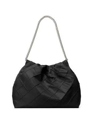 Tory Burch Fleming Nylon Hobo Bag - Black