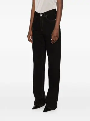 Saint Laurent Baggy Black Denim Jeans With Contrast Stitching - Nero