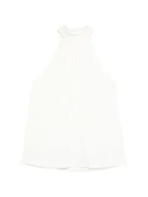 SILK95 FIVE Villette Silk High Neck Sleeveless Top