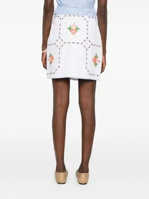 RELAX RE LUX Embroidered Cotton Skirt