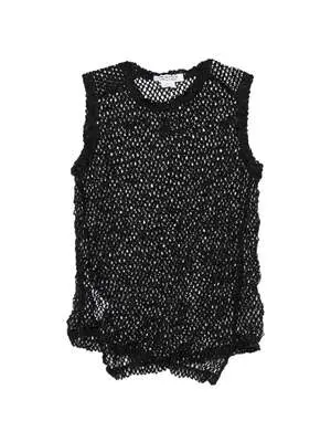 Comme Des Garçons Sleeveless Black Net Top - Nero