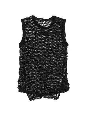 Comme Des Garçons Sleeveless Black Net Top - Nero