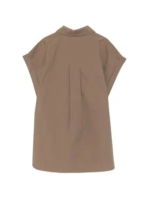 Matteau Classic Collar Cap Sleeve Shirt - Marrone