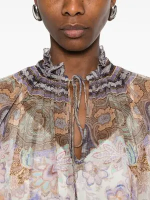 Zimmermann Luna Printed Blouse - Crema