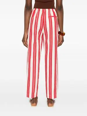 FORTE_FORTE Striped Drawstring Trousers - Rosso