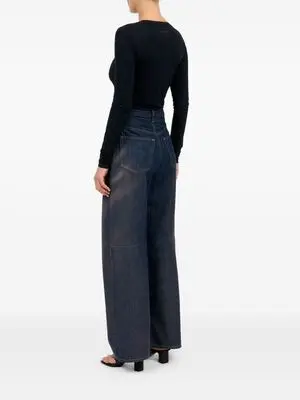 MAISON MARGIELA Wide Leg Denim Jeans - Blu