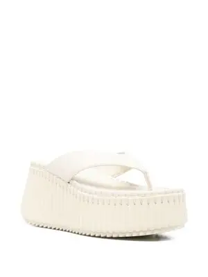 Chloé Platform Flip Flop Sandals - Bianco