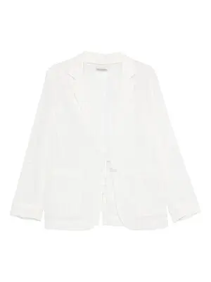 FORTE_FORTE Embroidered Cotton Jacket With Crystal Eyelet Detail - Bianco