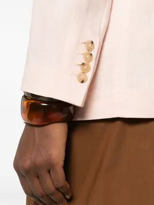 FORTE_FORTE Pink Linen Single Breasted Jacket - Rosa