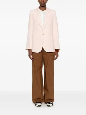 FORTE_FORTE Pink Linen Single Breasted Jacket - Rosa