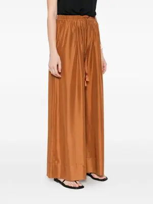 FORTE_FORTE Silk Wide-leg Trousers With Drawstring Waist - Bronzo